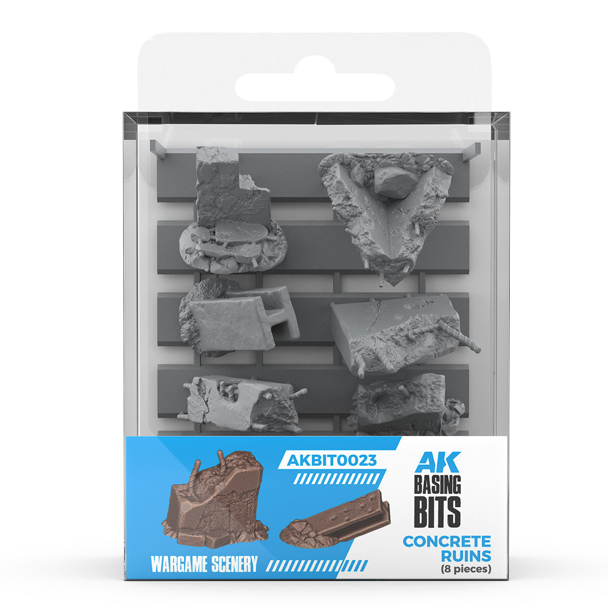 AKBIT0023 - Basing Bit - Wargame Scenery - Concrete Ruins (8 Pieces ...